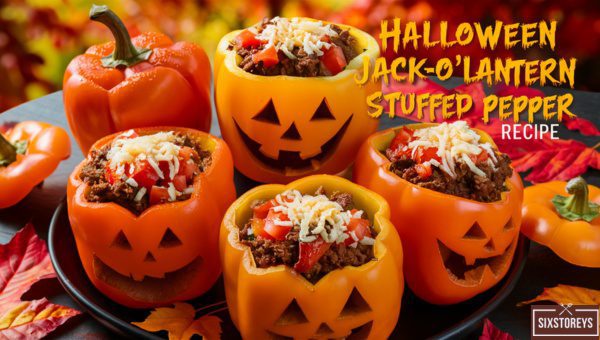 Halloween Jack-O'-Lantern Stuffed Pepper Recipe for Fun!