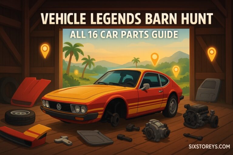 All 16 Car Parts Locations in Vehicle Legends Barn Hunt (October 2025)